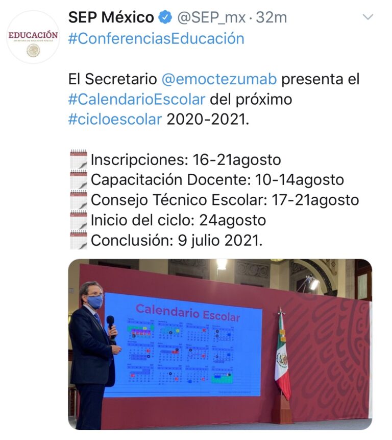 Calendario definitivo de la SEP para ciclo escolar 2020-2021 – Luis ...